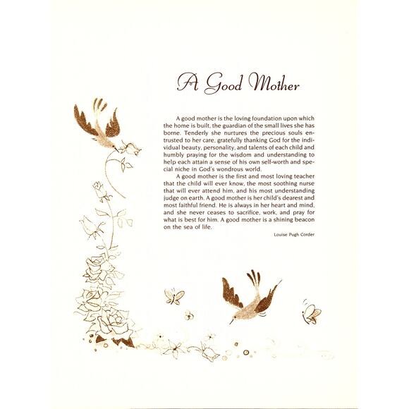 None | Other | A Good Mother Louise Pugh Corder 98s Poem Retro Kitsch ...